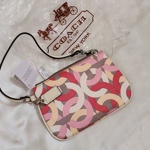 Coach | Bags | Coach Kristen Chain Link Print Sateen Wristlet | Poshmark